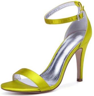Generic Mari&eacute;e Hauts Talons Sandales Chaussures De Mariage Sexy Open Toe Bureau Travail Soir Talons Hauts 10.5Cm,Jaune,40 EU