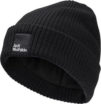 Jack Wolfskin Pergamon Beanie Bonnet, Black, L Mixte