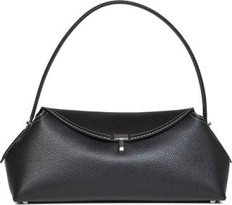 Toteme Femme, Sacs, Bleu, Taille: ONE Size Grained-Leather T-lock Shoulder Bag