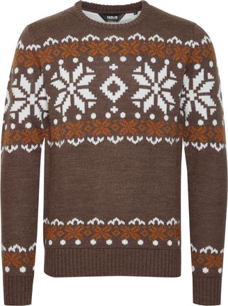 Solid SDNorwig Herren Weihnachtspullover Norweger-Pullover Winter Strickpullover Grobstrick Pullover mit Stretch Rundhals-Ausschnitt Regular fit, Größe:L, F
