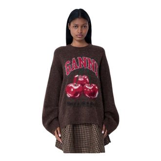 Ganni Brushed Knit Sweater - - Knitwear - Damen - Braun - M
