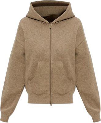 Fear of God Femme, Sweatshirts et sweats &agrave; capuche, Beige, Taille: 40 FR Sweat &agrave; capuche classique zipp&eacute; en molleton
