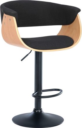 Clp Barhocker Vestal I Mit Holzsitz Und Armlehne I H&ouml;henverstellbares Metallgestell Mit Fu&szlig;st&uuml;tze, Farbe:Natur/schwarz, Material:Stoff