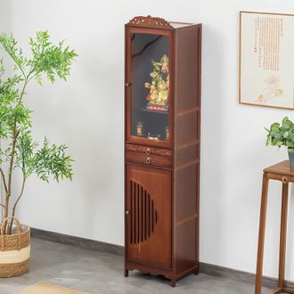 Generic Buddhistischer Altartisch Aus Bambus Mit Transparenter Schrankt&uuml;r, Chinesischer Altarschrank-Sockel, Opfertisch, Geeignet for Tempel Und Familien(20x1