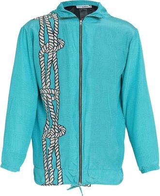 Amir Slama Jacke mit grafischem Print - Blau