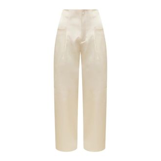 Nineminutes Lange Satinhose - - Trousers - Damen - Beige - 2XS