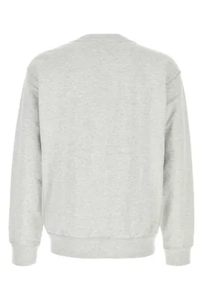 New Balance Mens Melange Light Grey Cotton Sweatshirt Ashheather Exterior: Maglieria Sweater