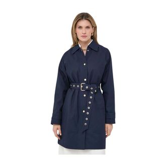 Michael Kors Baumwoll-Twill-Trenchcoat - - Coats - Damen - Blau - S