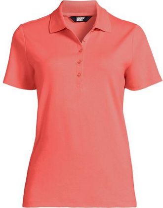 Lands End Supima Polo-Shirt, Damen, Größe:44-46 petite, Orange, Baumwolle, by Lands End