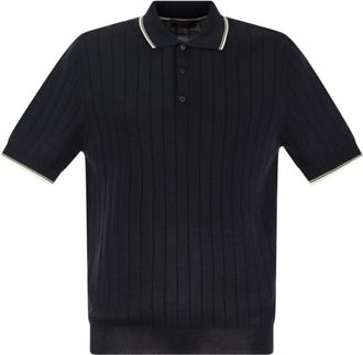 PESERICO Homme, Tops, Bleu, Taille: 4XL Polo en Pur Fil de Cr&ecirc;pe de Coton