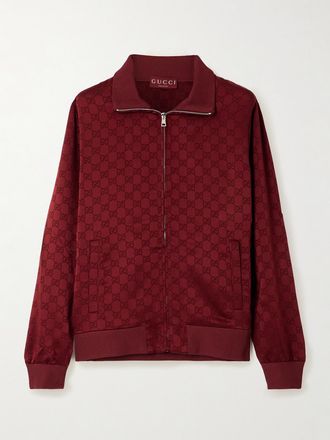 Gucci Trainingsjacke Aus Glänzendem Jacquard - Burgunder