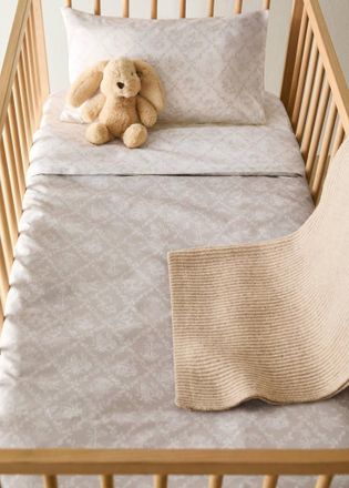 Mango Housse de couette berceau percale de coton toile de Jouy marron moyen - Home - 100x120cm - MANGO HOME