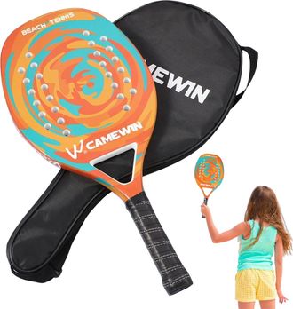 Generico Raquet Tennisschl&auml;ger f&uuml;r Erwachsene aus Carbon, Strandtheater-Betrug aus langlebigem EVA-Schaumstoff, mit Tasche f&uuml;r den Park im Freien, Strandtennis