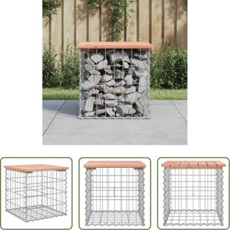 vidaXL Banc ext&eacute;rieur - Banc de jardin design gabion 43x44x42 cm bois massif de douglas