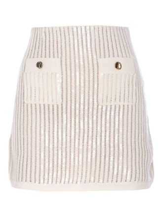 Self Portrait Jupe Midi - Blanc