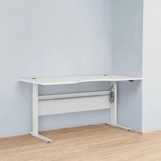 Dmora Schreibtisch Noeline, Mehrzweckschreibtisch, Bürotisch für PC, Eckschreibtisch, 180x90 h119 cm, Weiß
