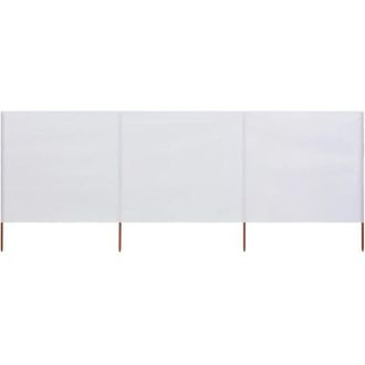 vidaXL Paravent 3 panneaux Tissu 400 x 160 cm Blanc sable Vidaxl