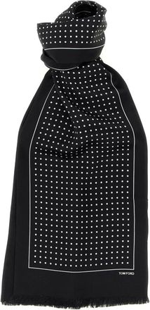 Tom Ford Homme, Accessoires, Noir, Taille: ONE Size Polka Dot Scarf