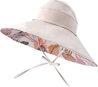 Generic Chapeau de soleil pour femme - Demi vide - Peut attacher une queue de cheval - Chapeau de p&ecirc;cheur - Grand chapeau de camping pour homme, beige, Taille