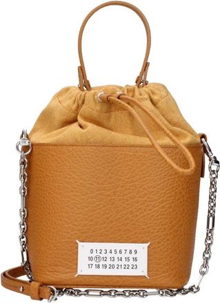 Maison Margiela Braune Lederhandtasche mit verstellbarem Riemen - - Bags - Damen - Braun - ONE SIZE