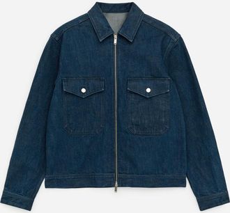 Arket Overshirt Aus Denim -Blau