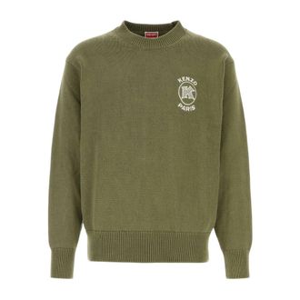 Kenzo Paris Emblem Bestickter Jumper - - Knitwear - Herren - Gr&uuml;n - XL
