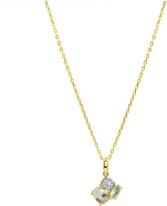 Fascination by Ellen K Anh&auml;nger mit Kette 375/- Gelbgold bicolor Blautopas und Zirkonia
