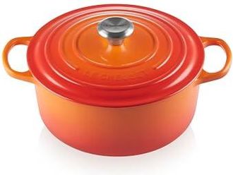 LE CREUSET Le Creuset Signature Gusseisen-Br&auml;ter mit Deckel, &Oslash; 26 cm, Rund, F&uuml;r alle Herdarten und Induktion geeignet, Volumen: 5,3 l, 5,135 kg, Volcanique