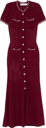 Self Portrait Button Embellished Midi Dress