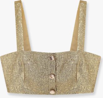 Self Portrait Gold metallic fabric top - SELF PORTRAIT - gender_Woman