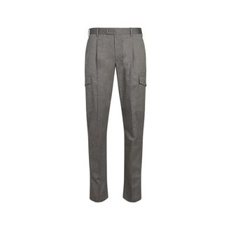 PT01 Pantalon en laine vierge et coton m&eacute;lang&eacute;s