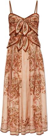 Zimmermann Aster Seidenkleid mit Carmen-Ausschnitt - - Dresses - Damen - Beige - XS
