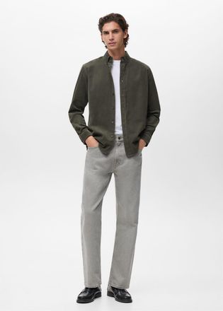 Mango Classic Fit-Feincordhemd dunkelgrün - Herren - XXL - MANGO MAN