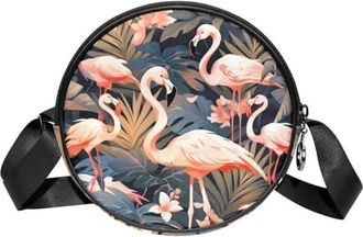 Generic Sac &agrave; bandouli&egrave;re Circle pour femme, petit sac &agrave; bandouli&egrave;re rose avec fermeture &eacute;clair, bretelles r&eacute;glables, sac &agrave; main rond d&eacute;contract&eacute; pour femmes 