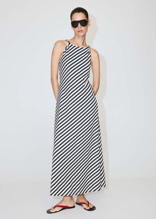 Mango Strickkleid mit drapierten Tr&auml;gern marineblau - Damen - XXS - MANGO