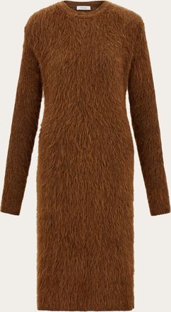 Ferragamo Damen Strickkleid mit Rundhalsausschnitt Beige
