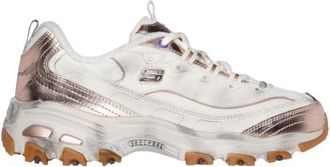 Skechers Femme DLites Vintage Vision Basket, Natural Leather/Multi Trim, 37.5 EU