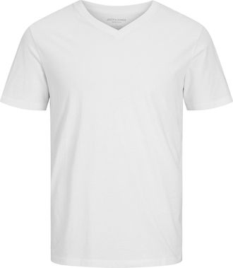 Jack & Jones Herren V-Neck T-Shirt JJEORGANIC Basic - Regular Fit S M L XL XXL, Größe:XXL, Farbe:White 12156102