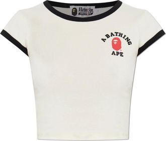 A Bathing Ape A Bathing Ape, Femme, Tops, Beige, Taille: 40 FR Logo Top