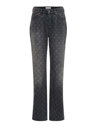 Marine Serre Straight Leg Jeans - Grau