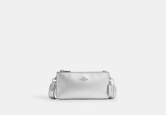 Coach Umh&auml;ngetasche Mit Doppeltem Rei&szlig;verschluss Aus Silber Metallic f&uuml;r Frauen in Grau | Nappaleder