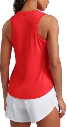 CRZ YOGA Débardeur Léger pour Femme Dos Nageur sans Manches Hauts Dentraînement Chemises de Course Athlétiques Rouge Profond 46
