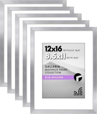 Americanflat Bilderrahmen mit poliertem Plexiglas, 30,5 x 40,6 cm, 5 Stück, Verwendung als 21,6 x 28,9 cm Rahmen mit Passepartout oder 30,5 x 40,6 cm Rahmen ohne P