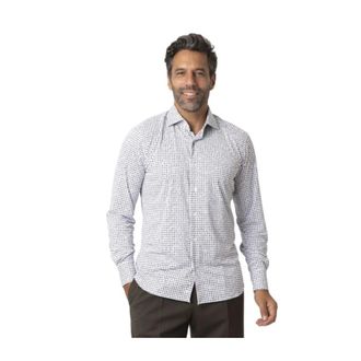 Orian Stretch Polka-Dot Hemd - - Shirts - Herren - Wei&szlig; - 2XL