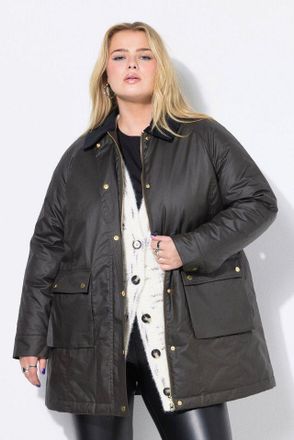STUDIO UNTOLD Outdoorjacke Coated-Jacke A-Line Wachs-Optik Cordkragen