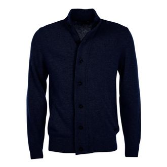 Barbour Blauer Pullover mit Alcantara Patch Details - - Knitwear - Herren - Blau - XL