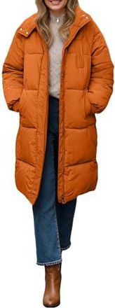 Generico Manteau Femme Dhiver Long Élégant Veste Manteaux À Capuche Curvy Veste Automne Hiver Vestes Décontracté Rembourré Veste Polaire Outwear Avec Zip Et Po