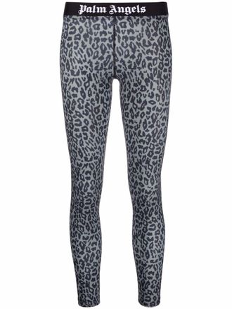 Palm Angels legging &agrave; imprim&eacute; l&eacute;opard - Noir