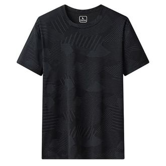 Generic T-shirt &agrave; manches courtes pour homme - Mince - En soie glac&eacute;e - S&eacute;chage rapide - S&eacute;chage rapide - Sport - Demi-manches - V&ecirc;tement de sport d&eacute;contract&eacute;