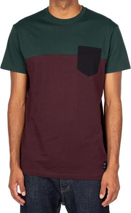 Iriedaily Herren Bio-Baumwoll T-Shirt mit Brusttasche - Block Pocket Tee in Aubergine, S